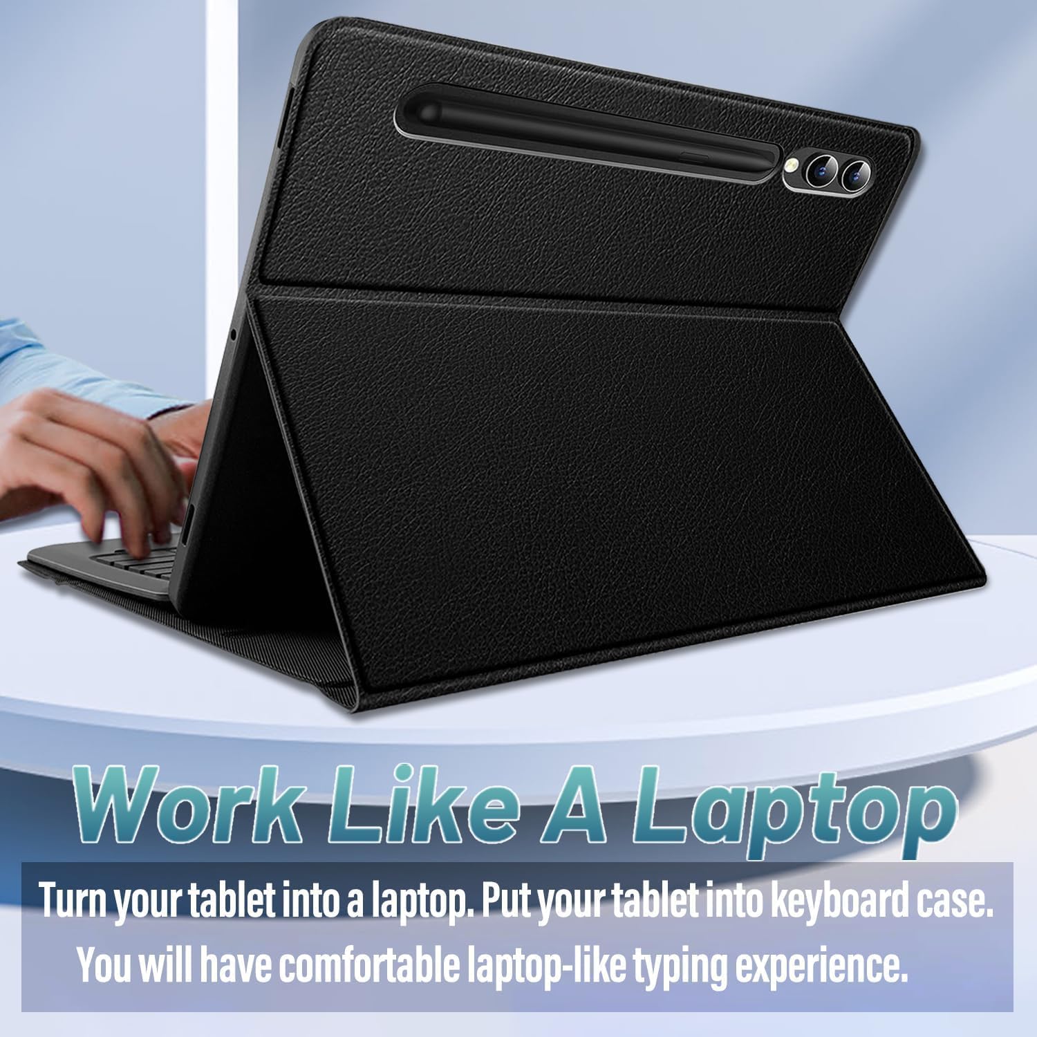 Vezeték nélküli billentyűzetes tok tablethez, kompatibilis a Samsung ...