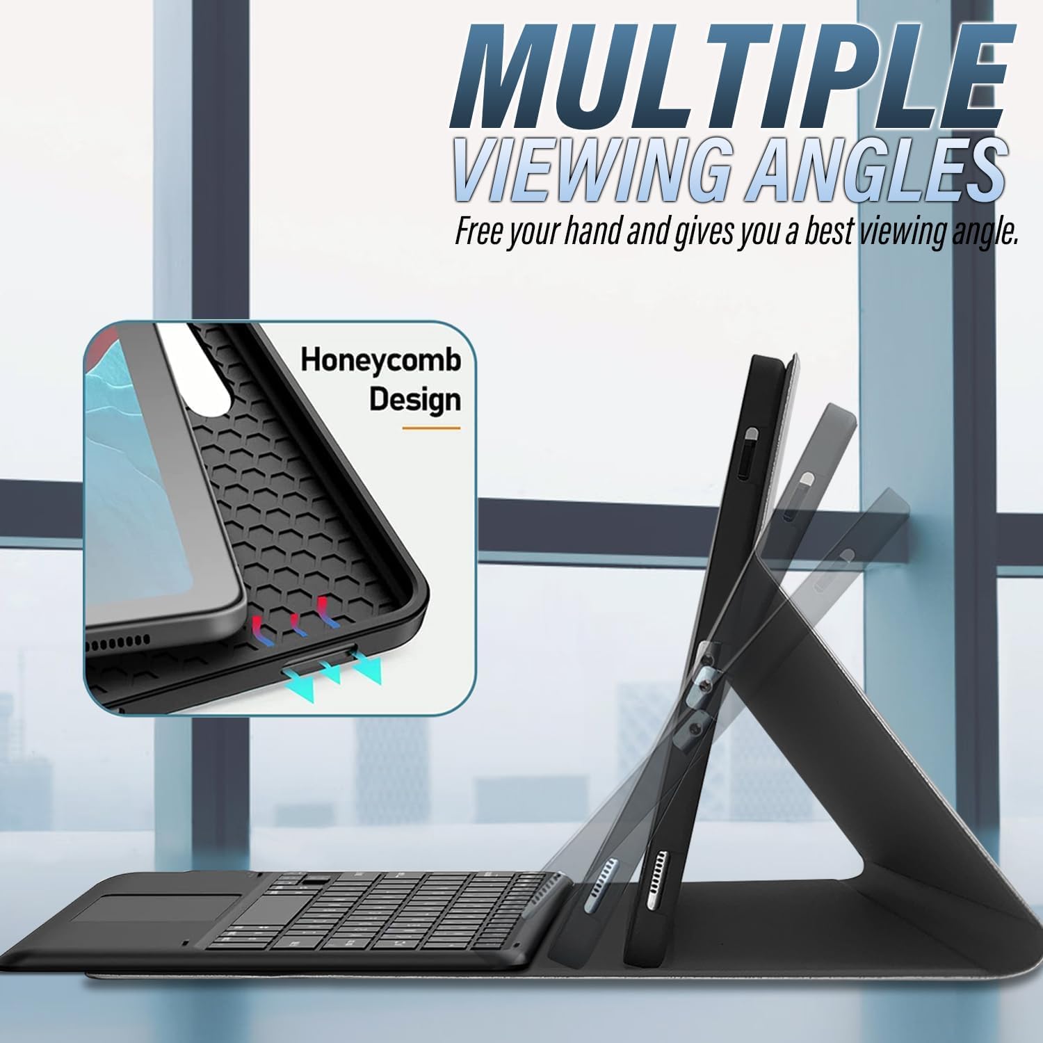 Vezeték nélküli billentyűzetes tok tablethez, kompatibilis a Samsung ...