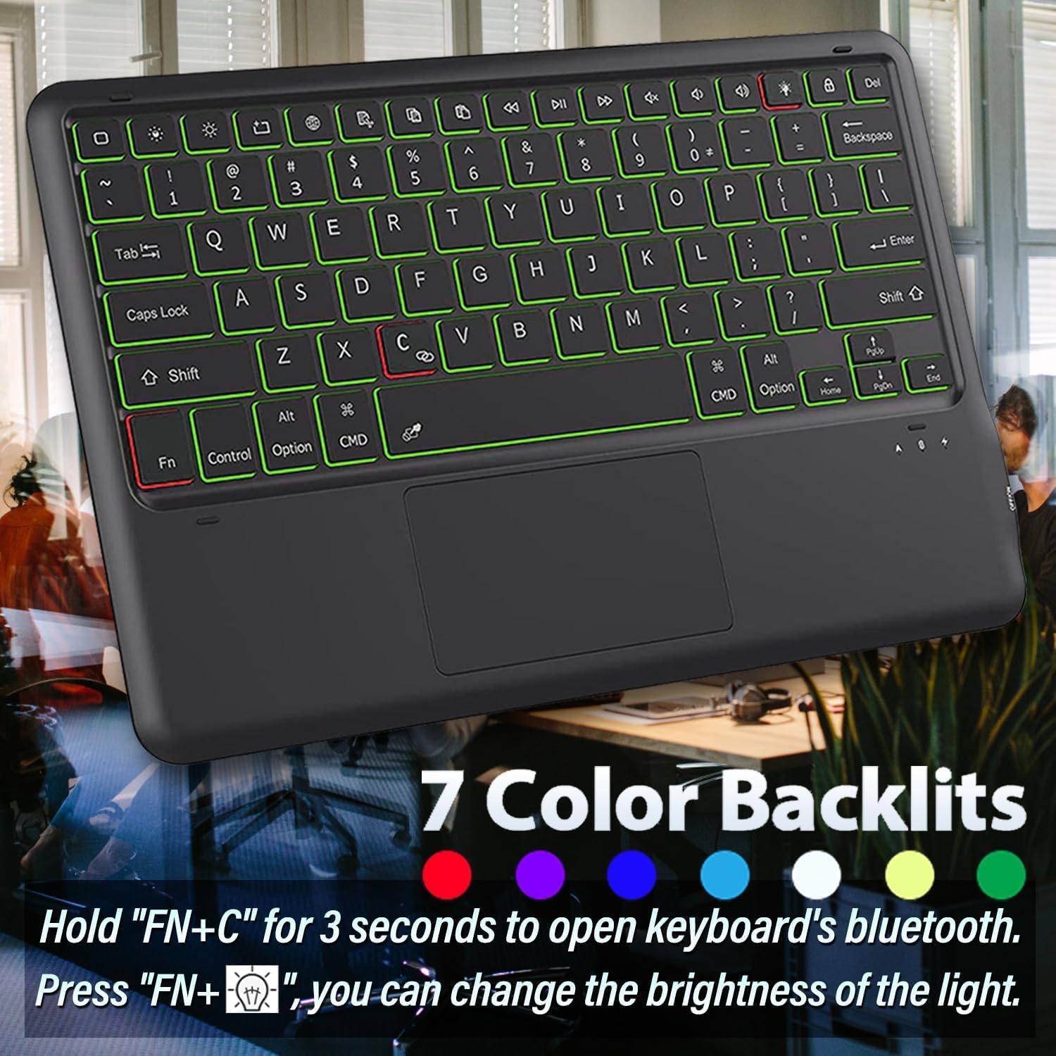 Vezeték nélküli billentyűzetes tok tablethez, kompatibilis a Samsung ...