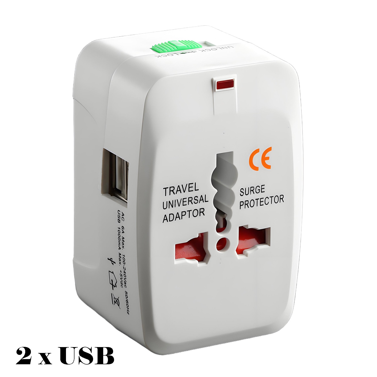 Adaptor universal priza, Beeherb®, 2 x USB, 1 x AC, compatibil cu ...