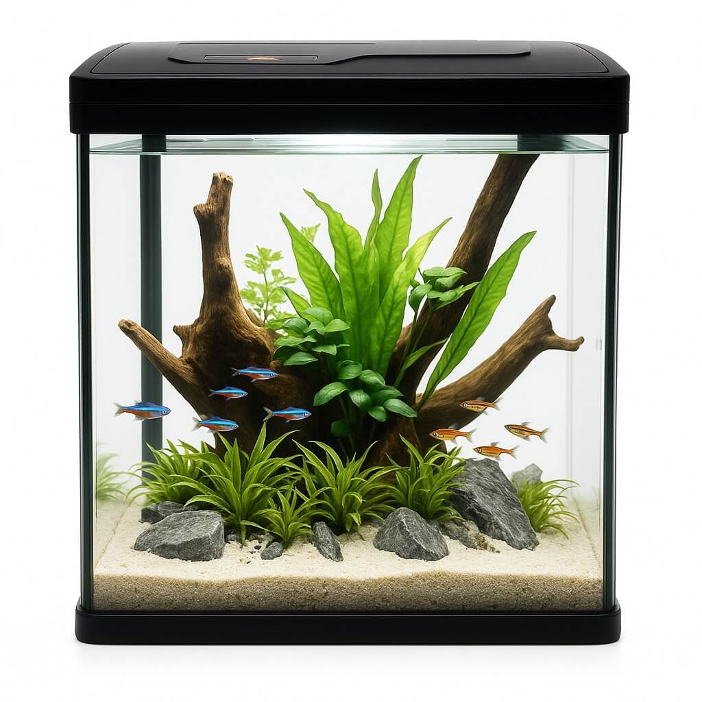 Acvariu pesti mic echipat Perfect Aqua Tank 10L complet cu capac ...