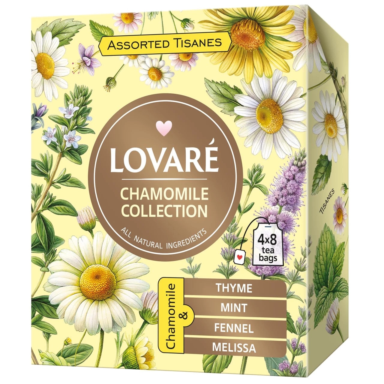 Ceai asortat, Lovare, Chamomile Collection, set 32 pliculete, 4 arome ...