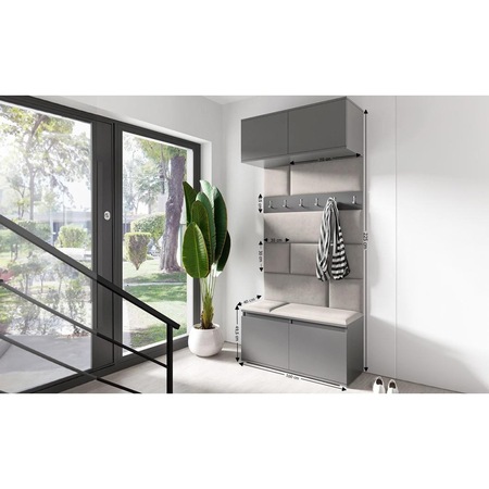 Cuier Hol Max 23 Culoare Bej cu Grafit 100x225x40 cm - eMAG.ro