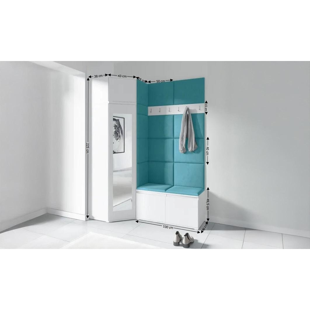 Cuier Hol Max 37 Culoare Albastru deshcis cu Alb 220x225cmx40 cm - eMAG.ro