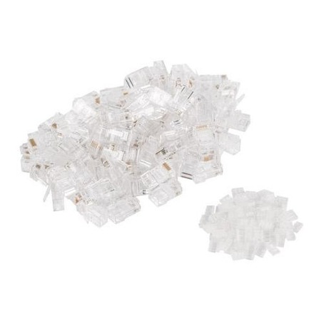Conectori RJ45 Cat.6 8P8C cu conducator, set 100 bucati, pentru ...