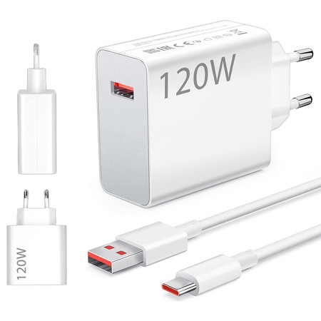 Incarcator 120W, Bedee, pentru Xiaomi, RedMi, incarcator tip C+USB A cu ...