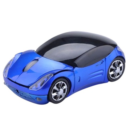 Mouse wireless model Ferrari, design 3D, albastru, compact, portabil ...