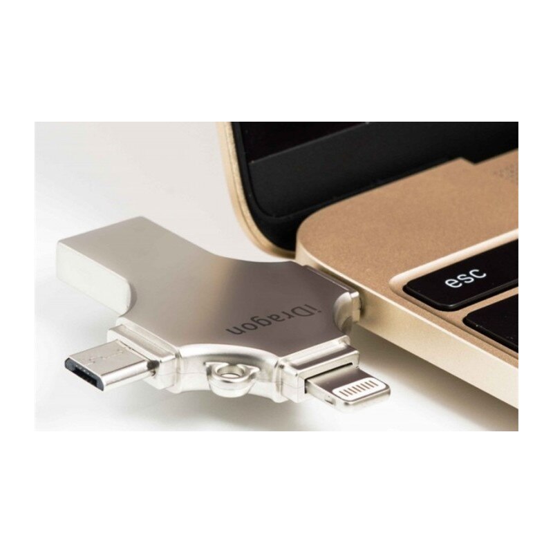 Stick memorie externa 3 in 1 Lightning, microUSB, Type-C si USB 3.0 ...