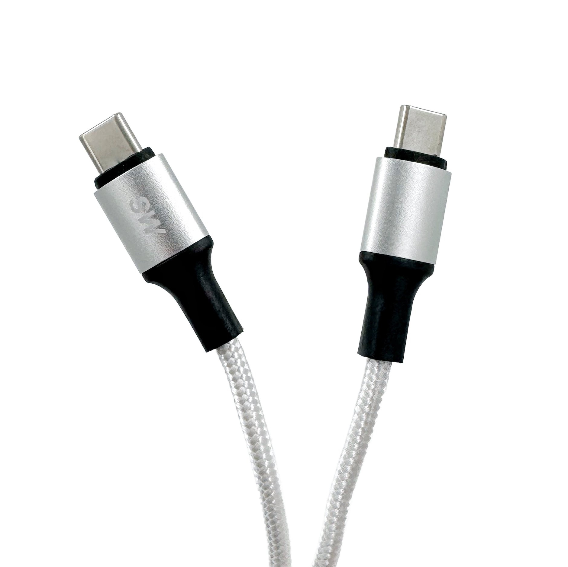 Cablu de date și încărcare rapidă, Type-C la Type-C, 2.4A, alb, 3m ...