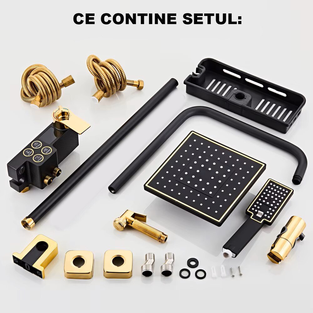 Coloana de Dus Smart, Multifunctionala, Set Complet cu Etajera, Para de ...