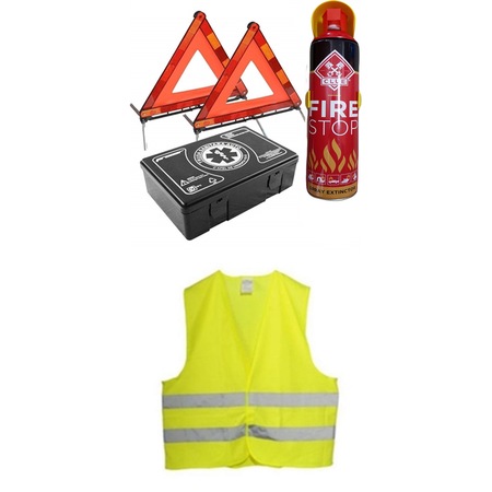 Kit siguranta auto Premium - trusa medicala, 2 x triunghi ...