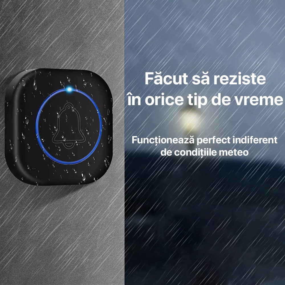 DaDen vezeték nélküli csengő, IP55 víz- és porálló, 38 dallam, 4 ...