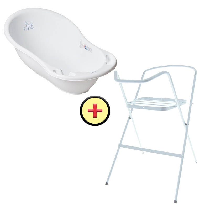 Комплект бебешко корито и стойка 86см White Rabbit, Метал - eMAG.bg