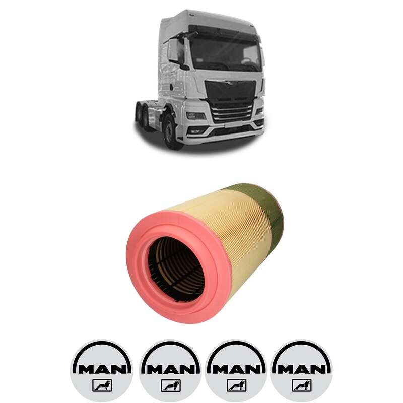 Filtru aer MAN TGX II 35.64 din 2020 KW 471 CP 640 CMC 15256, Bosh ...