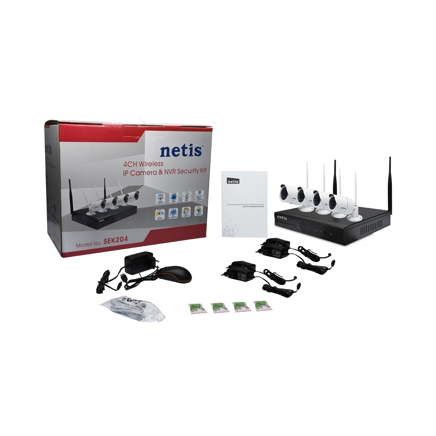 KIT Wireless 4 Camere IP + NVR + 1TB HDD Seagate Surveillance ...
