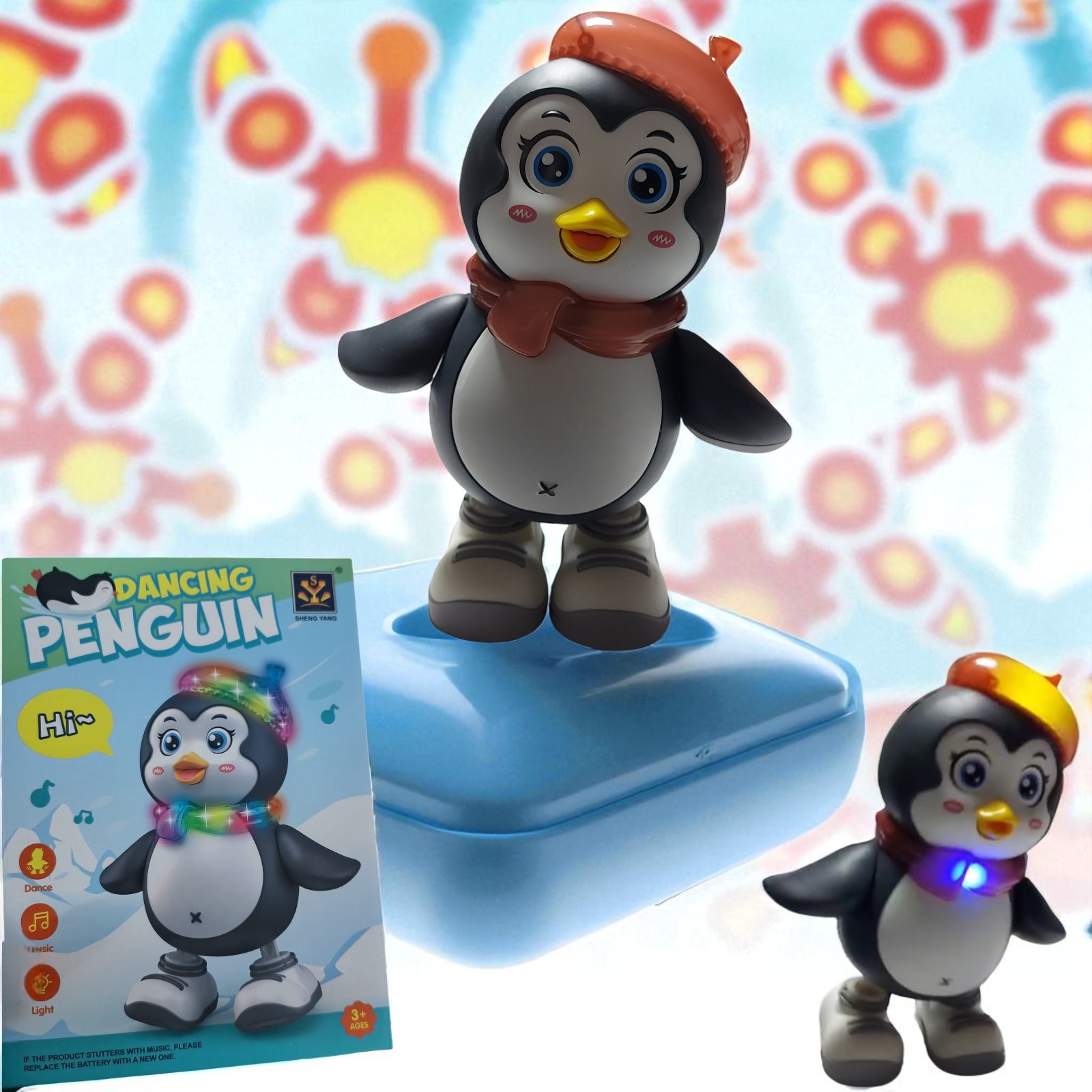 Jucarie Pinguin Dansator Vesel 4Play cu sunet si lumini 21cmX15cmX10cm ...