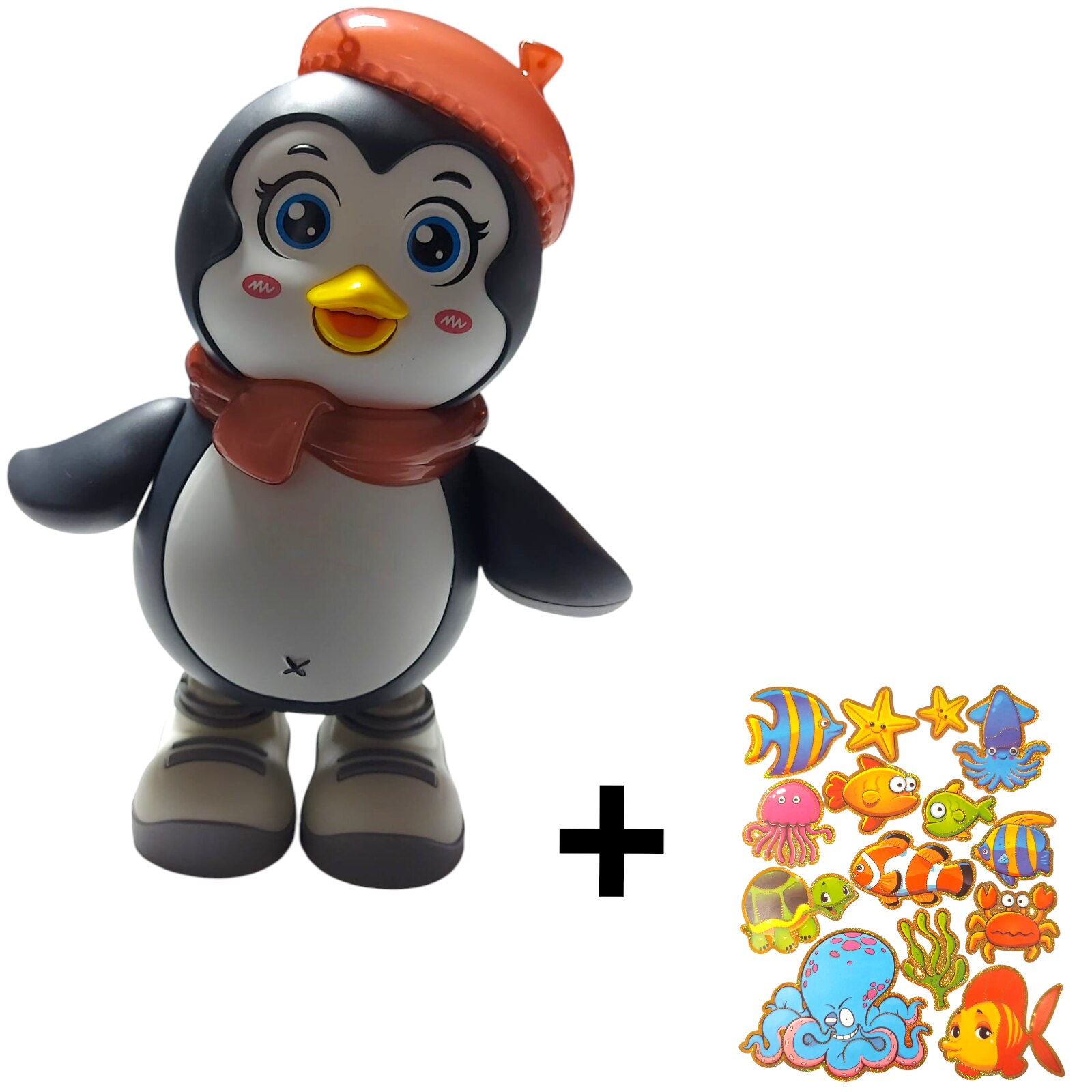 Jucarie Pinguin Dansator Vesel 4Play cu sunet si lumini 21cmX15cmX10cm ...