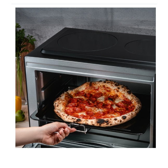 Готварска печка Voltz OV 51441E45, Керамичен плот, 4300 W, 45L, 90-230C, Вентилатор, Осветление ...