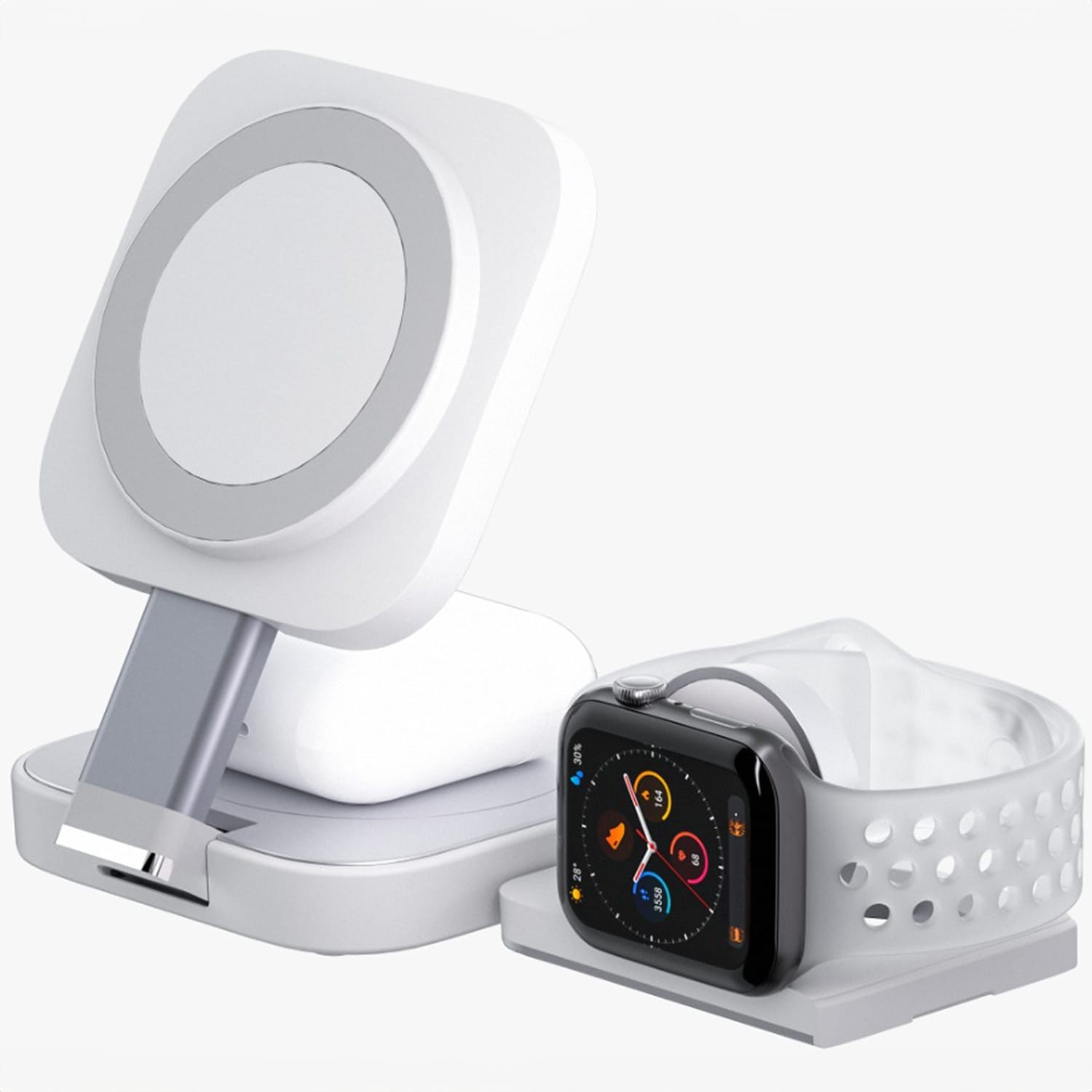 Incarcator Wireless 3 in 1 Elindor® Portabil MagSafe, 15W Qi Fast ...