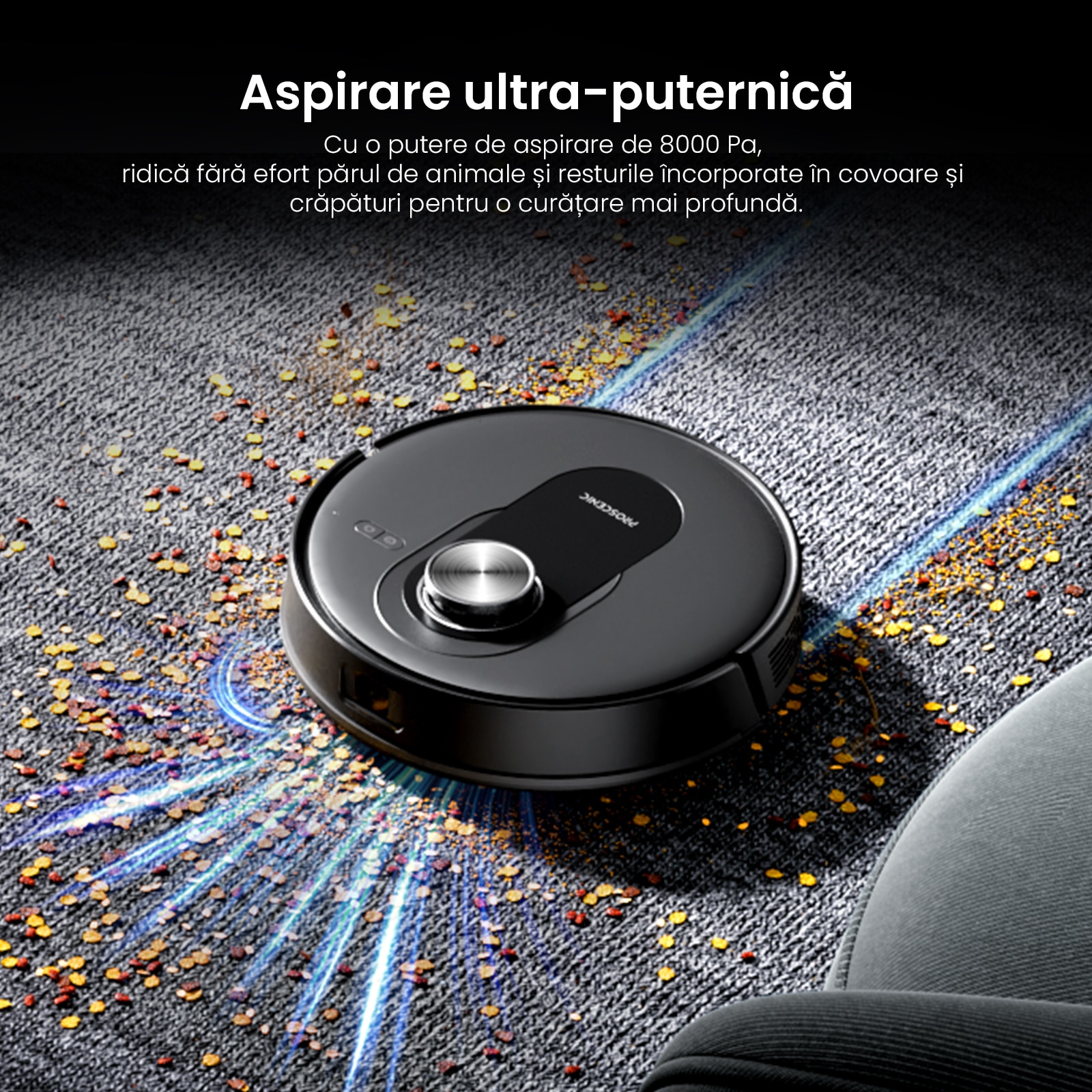 Aspirator robot Proscenic Q10 cu mop, 8000Pa, Robot de aspirare, Google ...