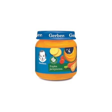 Piure bebelusi Gerber, zupa de legume, morcov, patrunjel, 125 g - eMAG.ro
