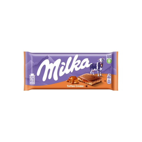 Ciocolata cu lapte Milka Toffee Creme 100g, umplutura de lapte si ...