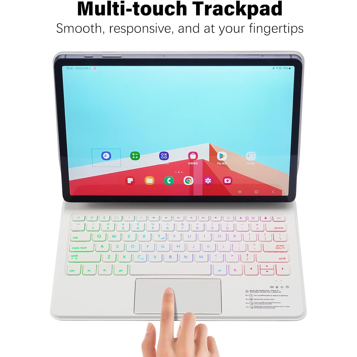 Калъф с безжична клавиатура за таблет, съвместим със Samsung Galaxy Tab ...