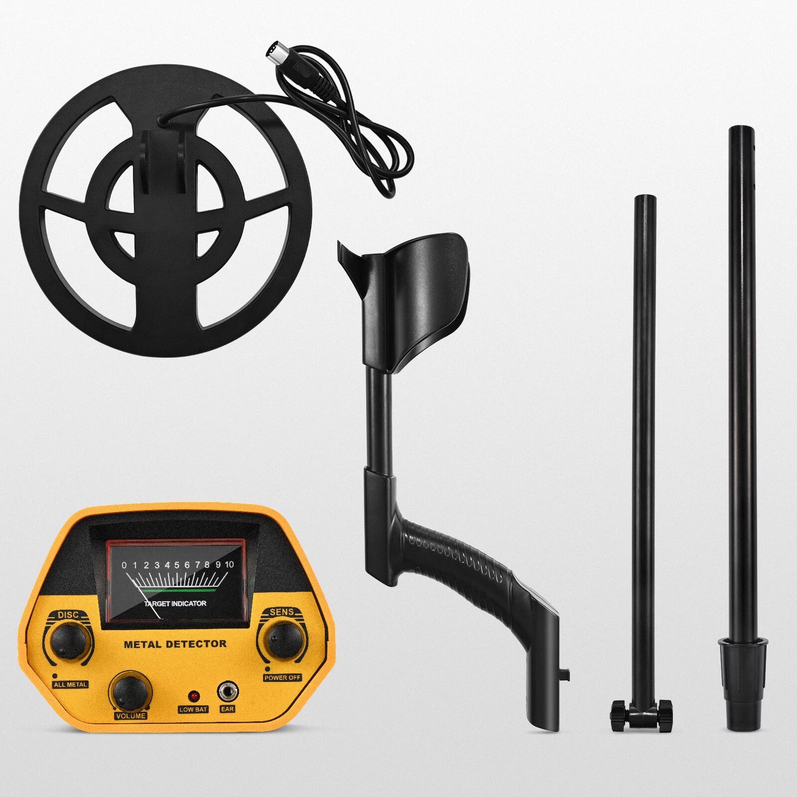 Detector de metale, design waterproof, inaltime ajustabila, maro - eMAG.ro