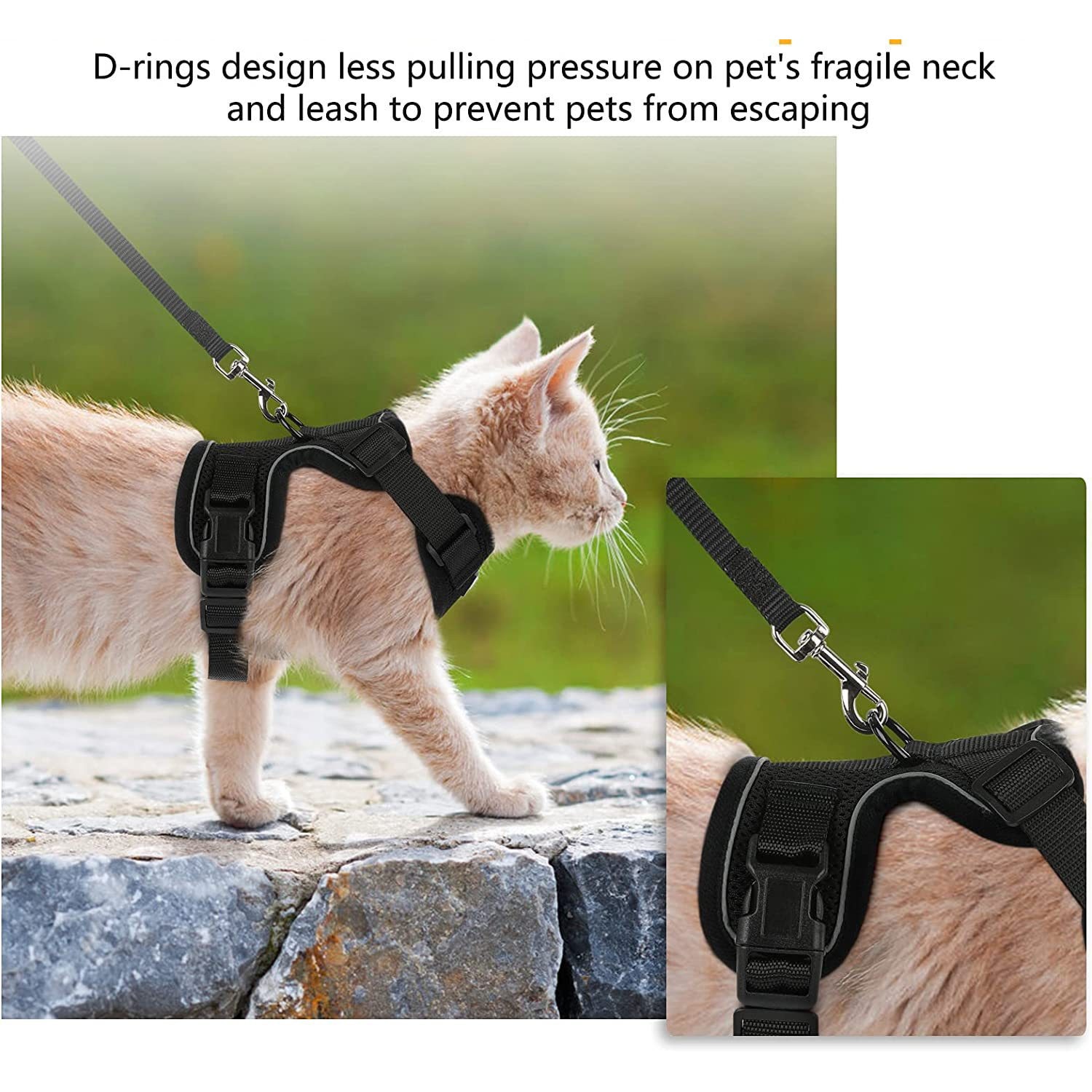 Ham pisici SuooTci ajustabil confortabil negru XS 32x4x0.5cm - eMAG.ro