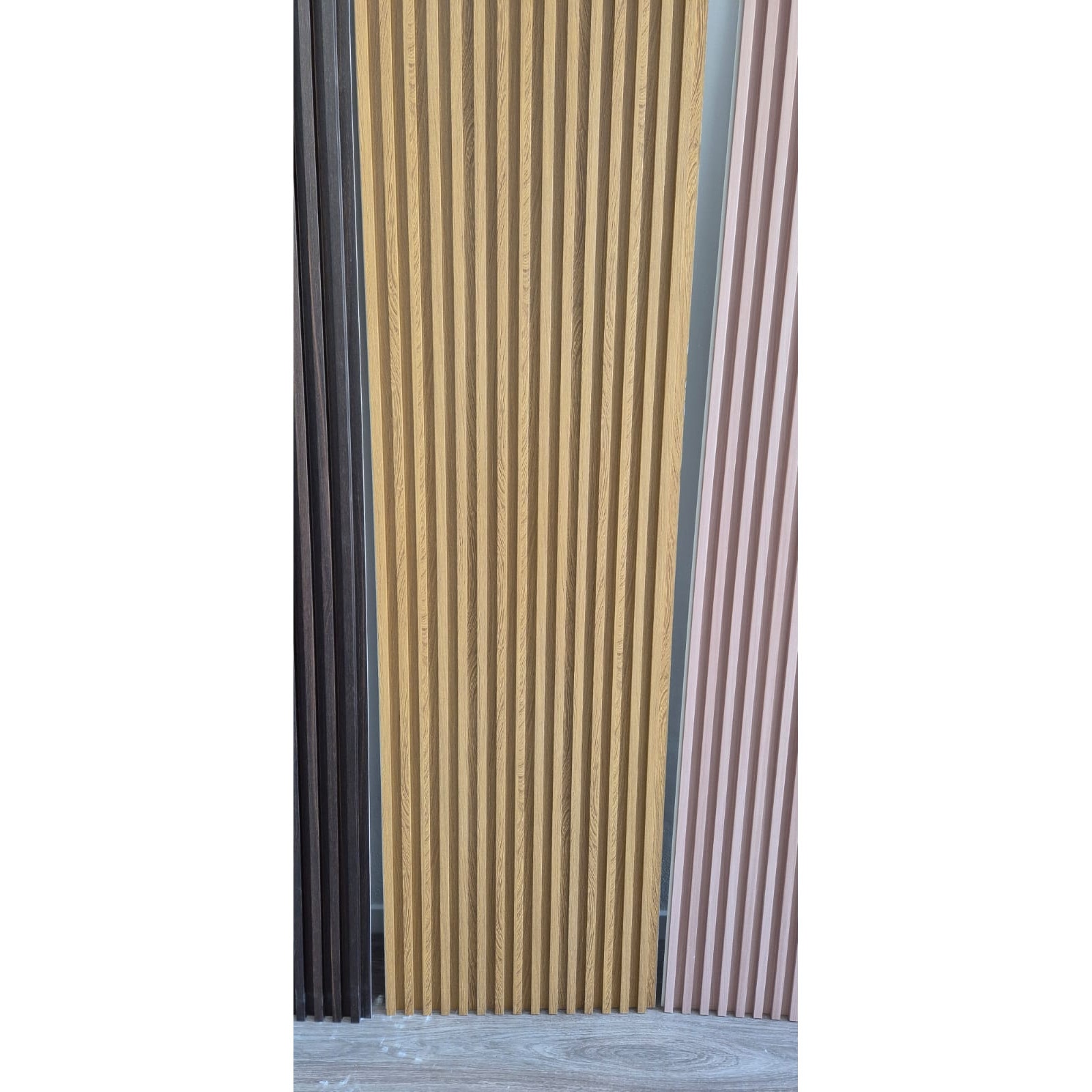 Riflaj WPC (Wood Plastic Composite), tip panou decorativ, Bej, 3D ...