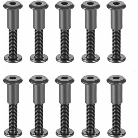 Set 10 suruburi si piulite negre, din otel carbon, 6x35mm, negru - eMAG.ro