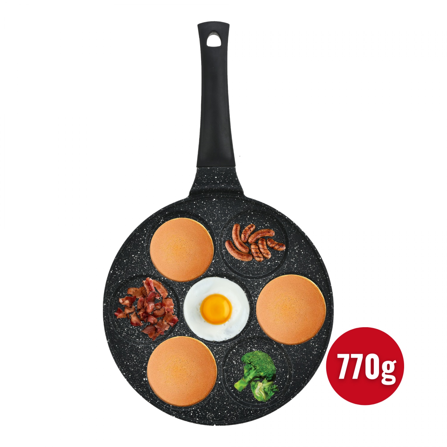 Tigaie pentru Clatite cu 7 forme Herzberg, Design Clasic Pancakes ...