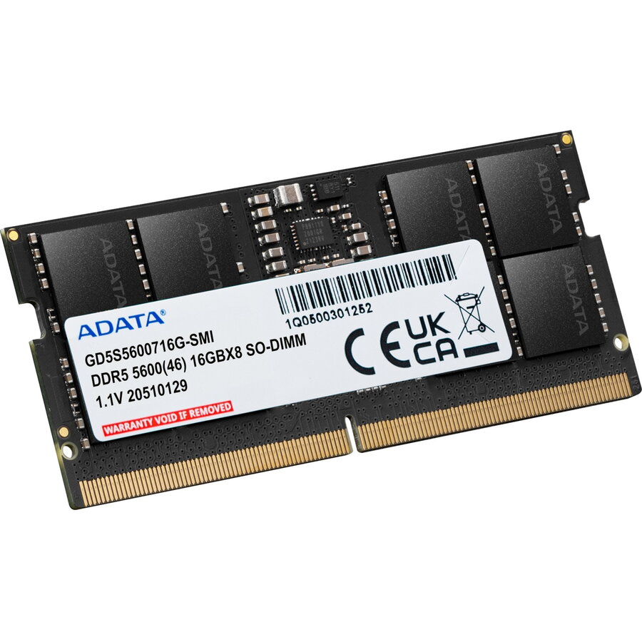 Memorie Notebook DDR5, ADATA, 16GB, 5600MHz, negru, Gold - eMAG.ro