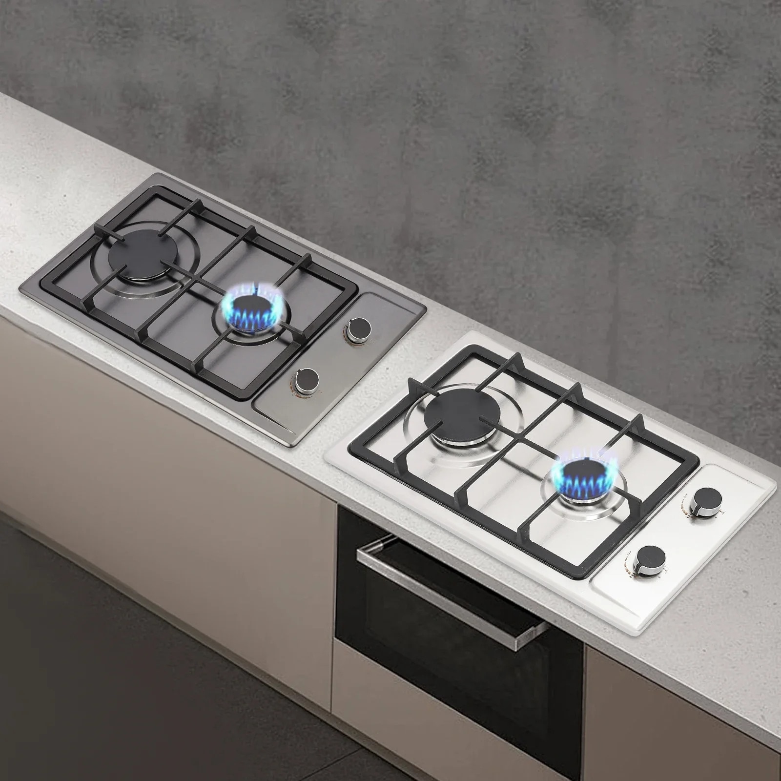 Газов котлон, вграден в плот, двойни горелки 3KW+1.75KW, черен - eMAG.bg