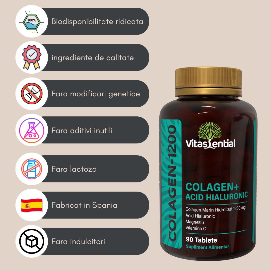 Colagen Forte + Acid Hialuronic - Supliment alimentar pentru oase ...