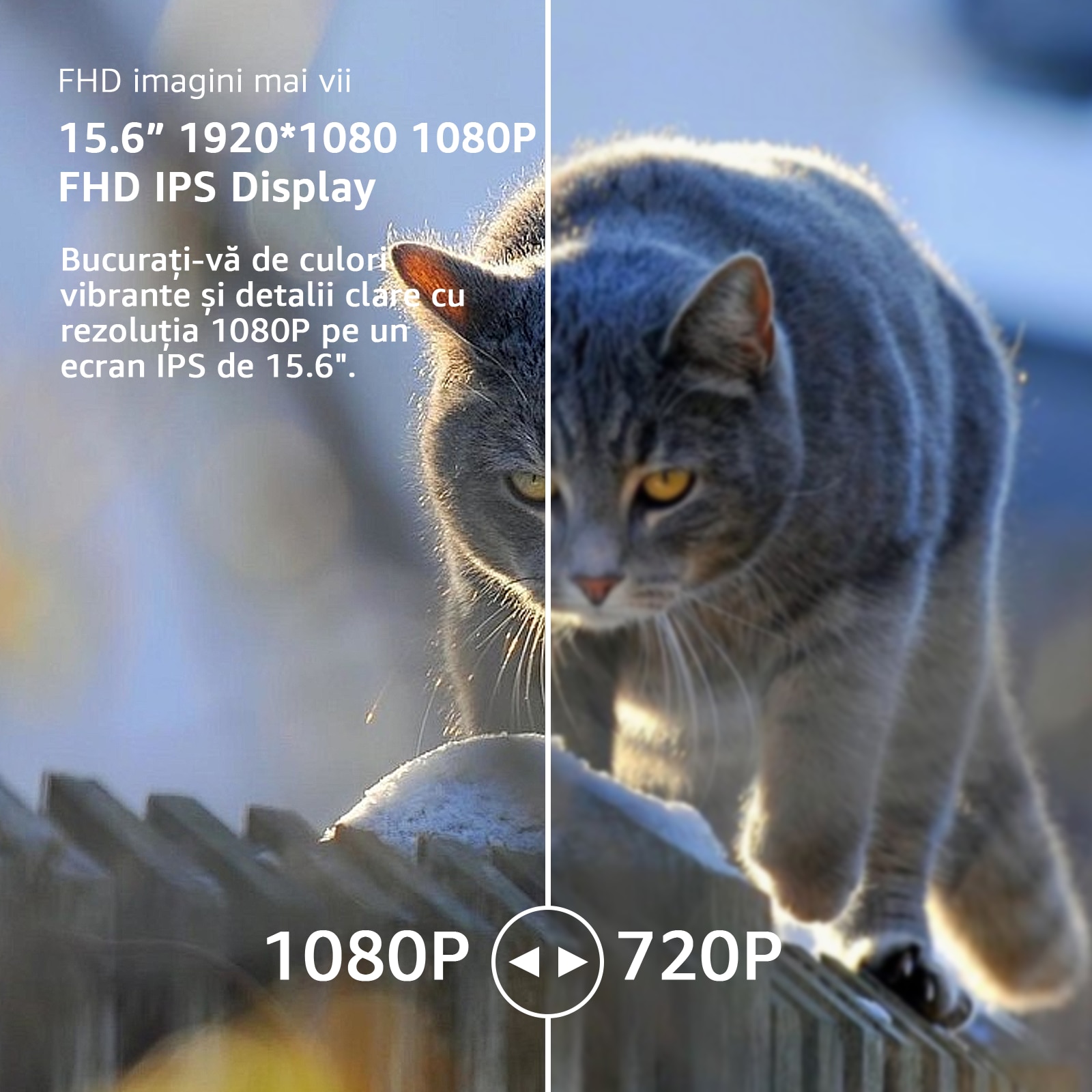 Monitor Portabil LED IPS, 15.6 Inci, Yodoit, Utilizarea tehnologiei HDR ...