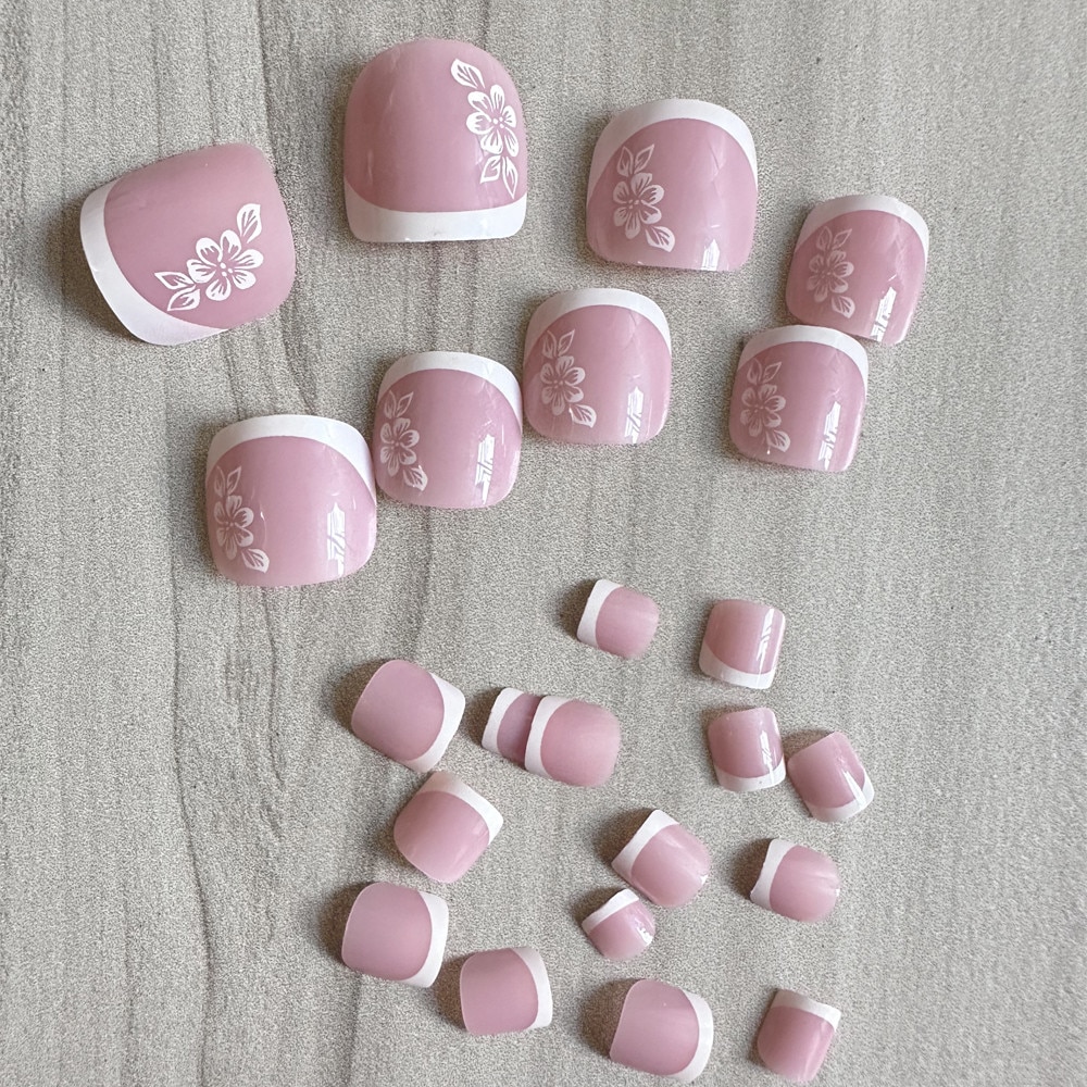 Set 24 de unghii false adezive tip press-on pentru degetele de la ...