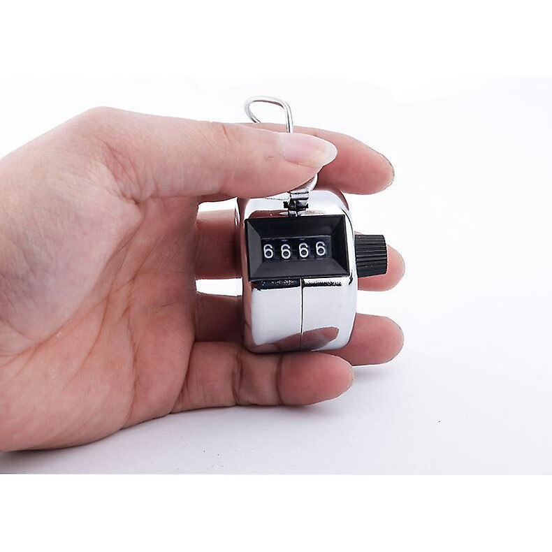 Contor manual, 4 cifre, metalic, argintiu, 5x5x4cm - eMAG.ro