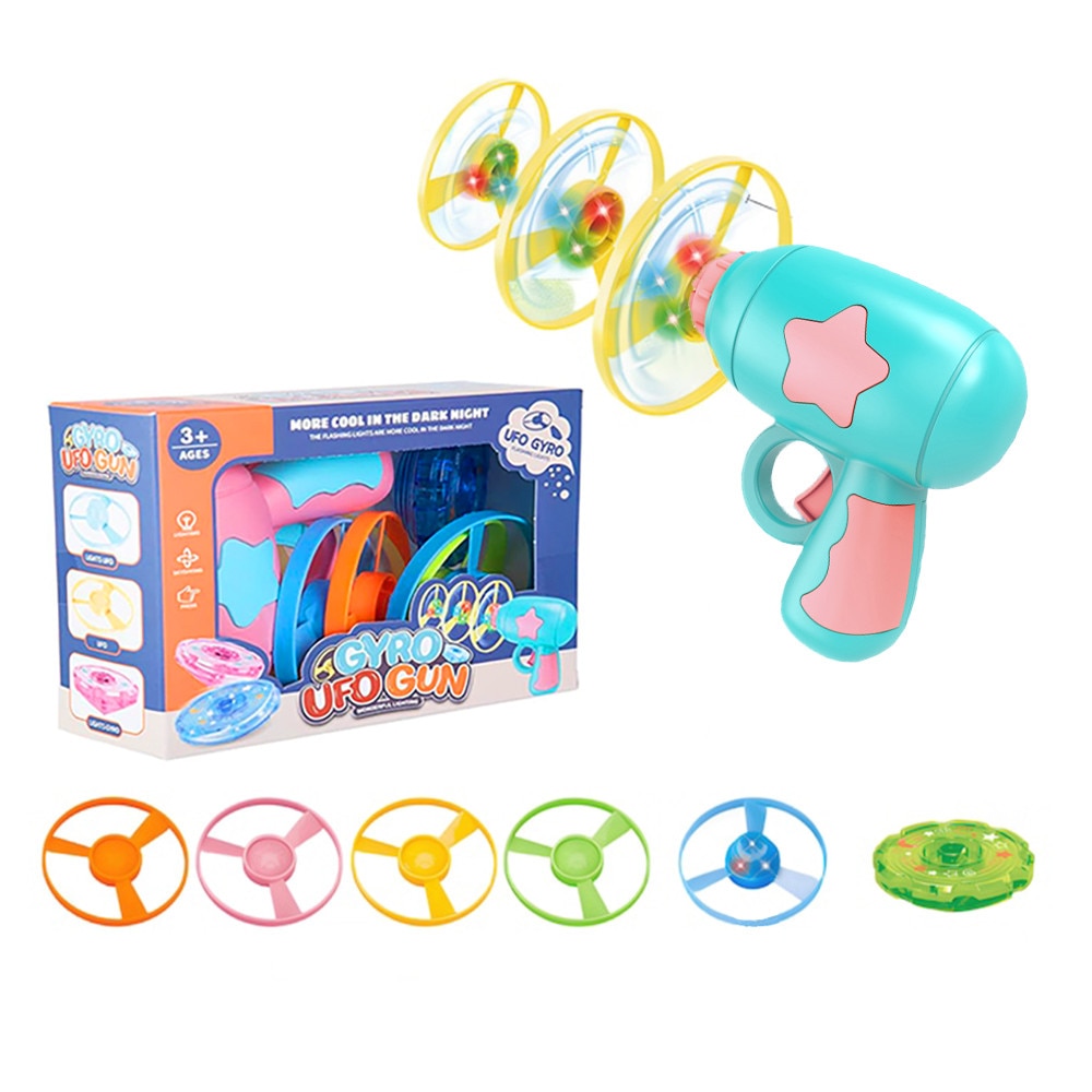 Lansator disc zburator cu LED, DONFANLIA®, Set jucarii interactive ...