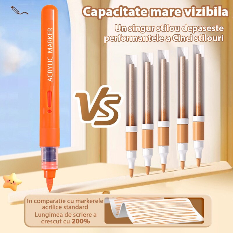 24 carioci cu varf flexibil, DONFANLIA®, Vopsele Acrilice, Sistem ...