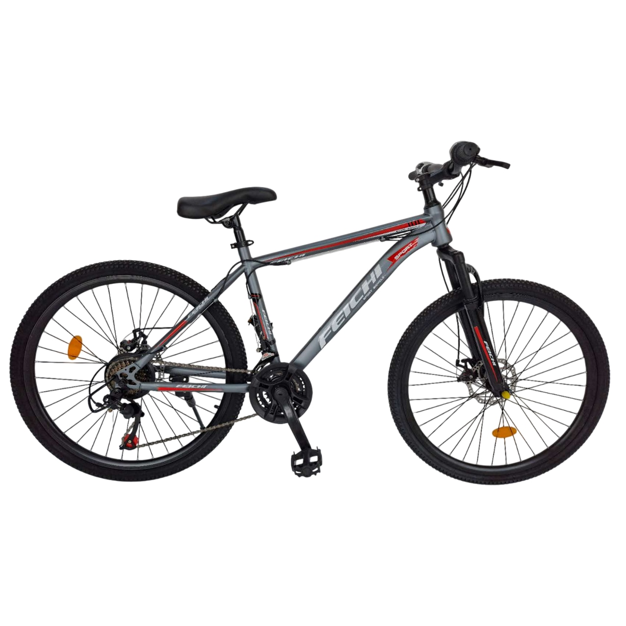 Bicicleta MTB RICH BIKE ERB224F2603CG, 21 viteze, frâne DISC, gri, roti ...