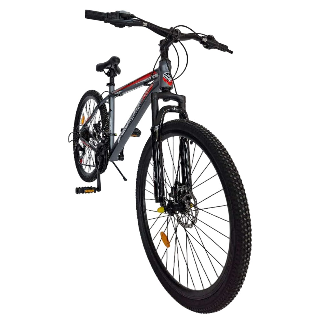 Bicicleta MTB RICH BIKE ERB224F2603CG, 21 viteze, frâne DISC, gri, roti ...