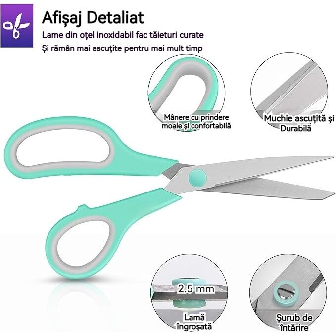 Foarfece Kengege, set 3 bucati, taiere precisa, manere confortabile ...