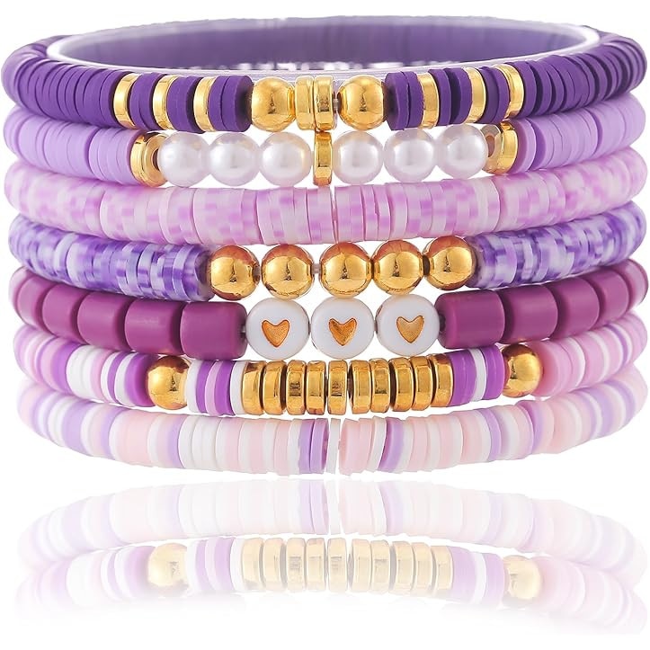 Bratari prietenie Kengege set 7 piese multicolor 7inch elastic - eMAG.ro