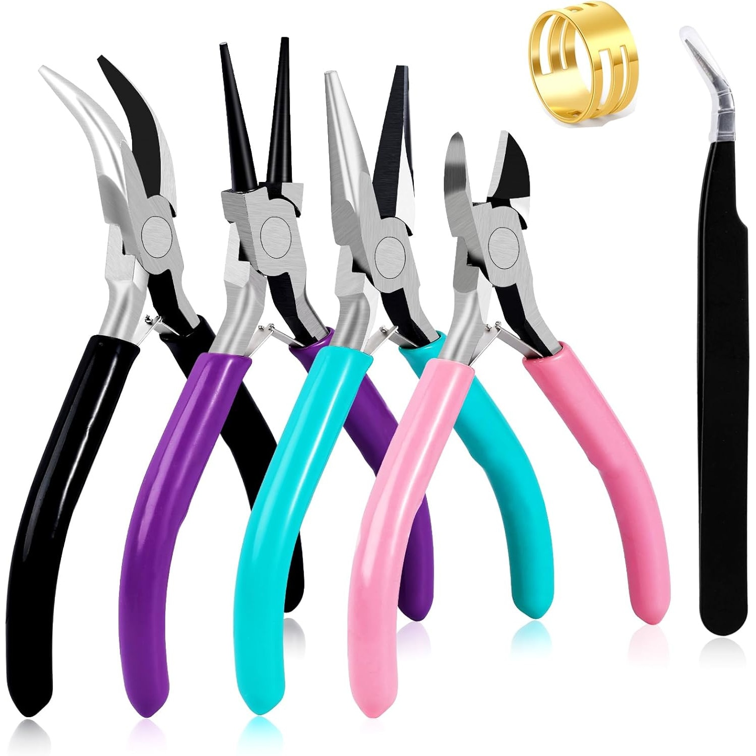 Set de 4 clesti pentru bijuterii Kengege®, clesti cu varf ascutit ...