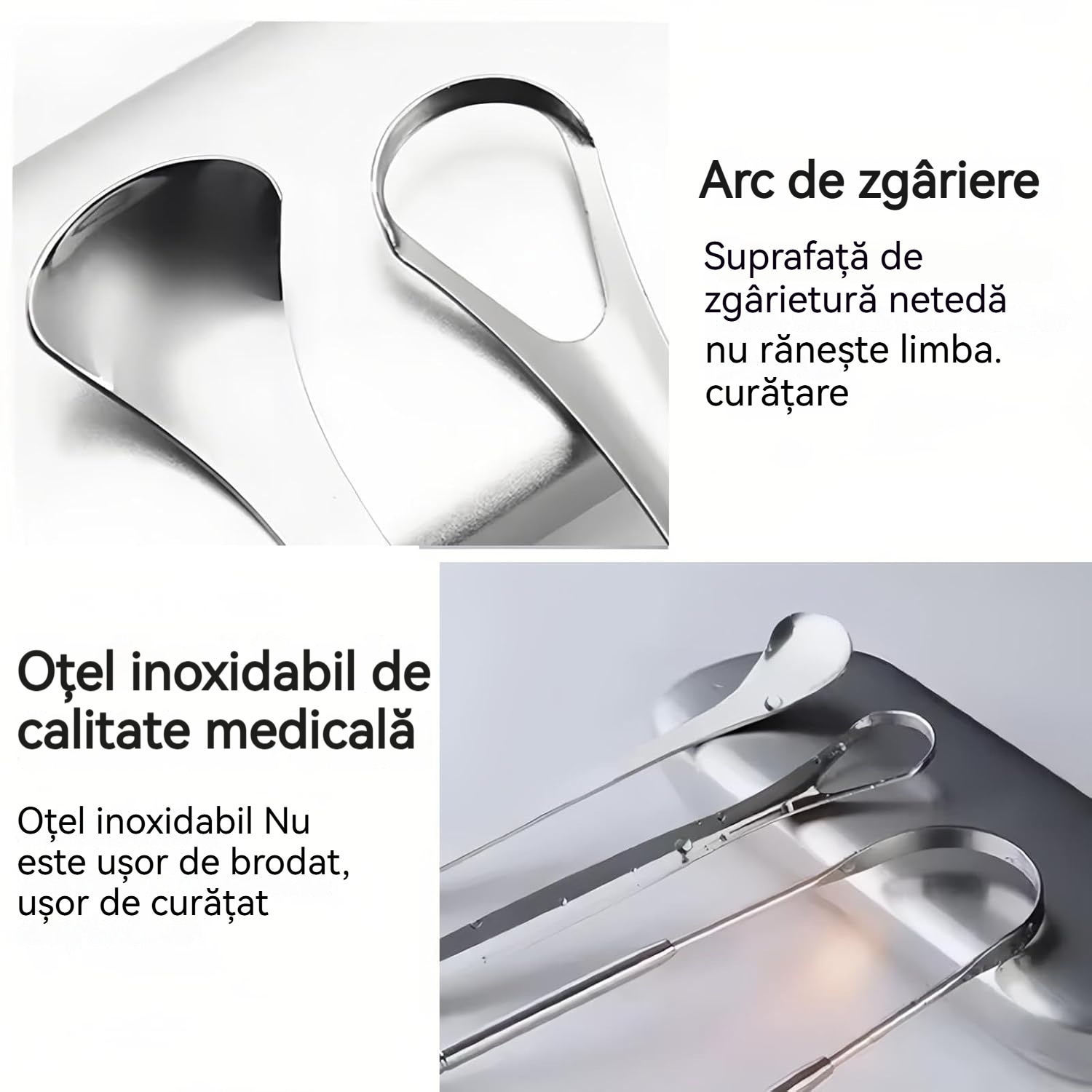 Set 4 Periute Metalice pentru Limba, Kengege®, inox, Cu cutie de ...