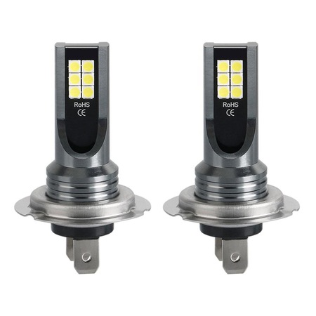 Set 2 Becuri Auto LED H7 120W, 12 LED SMD, 12-24V, Lumina Alba 6000K ...
