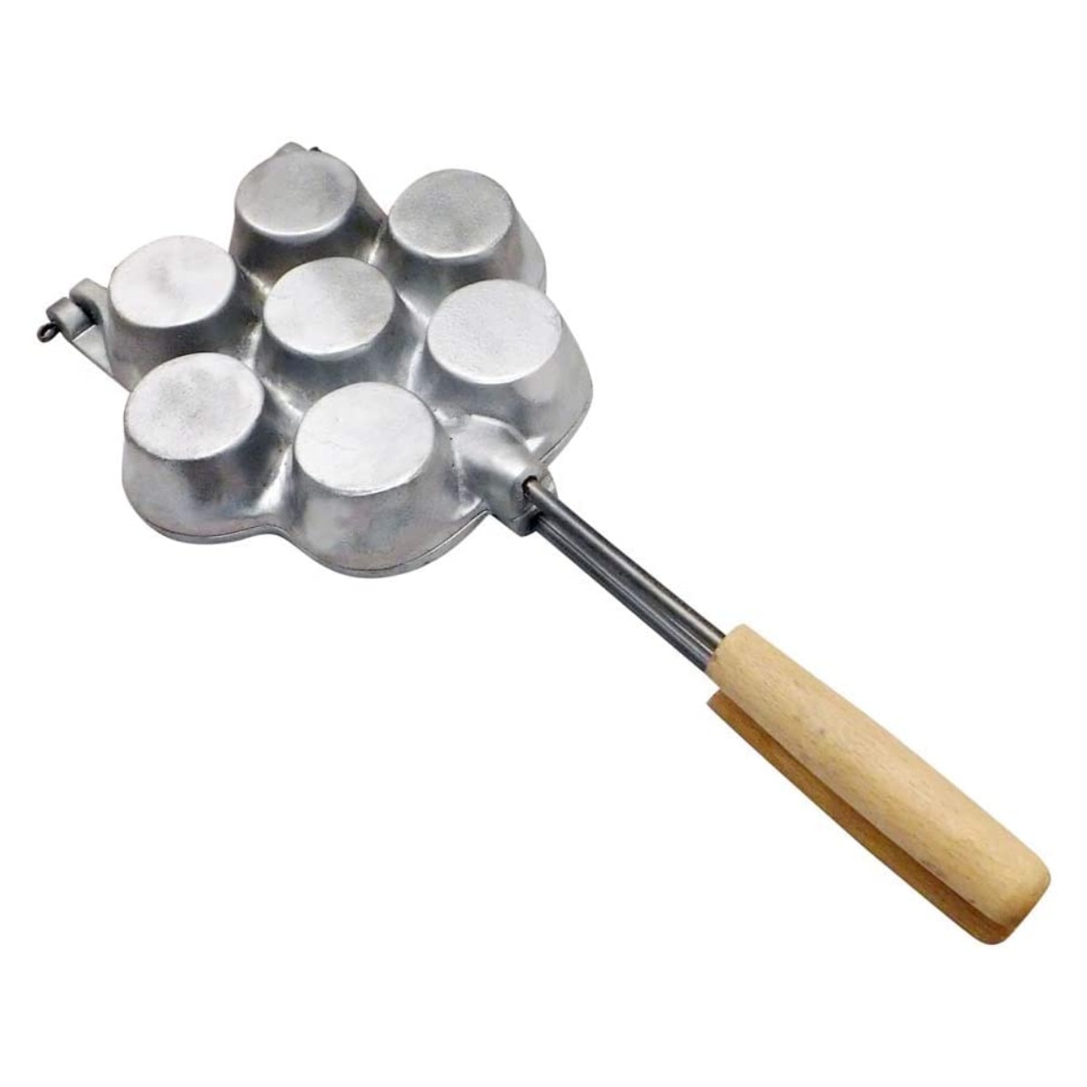 Forma Prajituri Mini-Tarte, 7 Cavitati, Aluminiu Dur, Manere din Lemn ...
