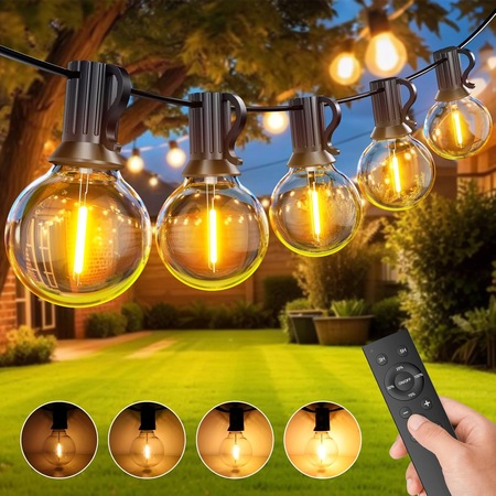 Ghirlanda luminoasa decorativa exterior, 20m, 35+2 becuri LED G40 ...