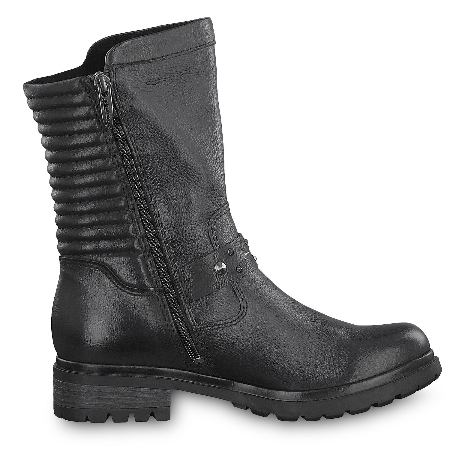 Ghete Tamaris, piele naturala, negru, 37 EU - eMAG.ro